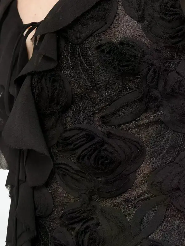 NISSA Floral Embroidered Ruffled Maxi Dress