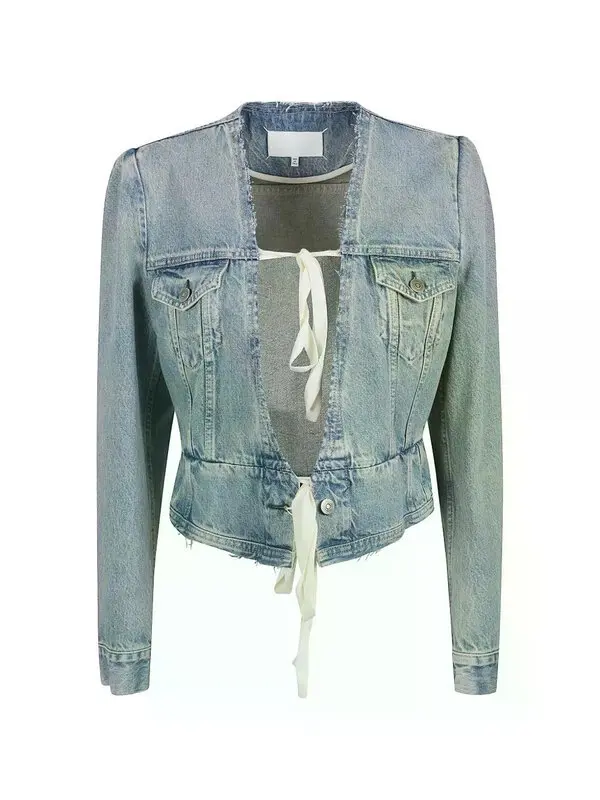 MAISON MARGIELA Raw-cut Denim Jacket - Blue