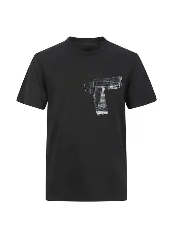 MAISON MARGIELA Tape-detail Chest-pocket T-shirt - Black