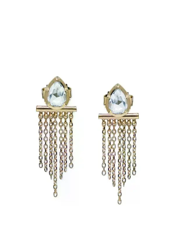 Anzie Mélia Pear Fringe Earrings - Gold