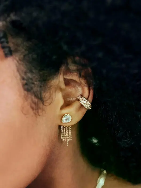 Anzie Mélia Pear Fringe Earrings