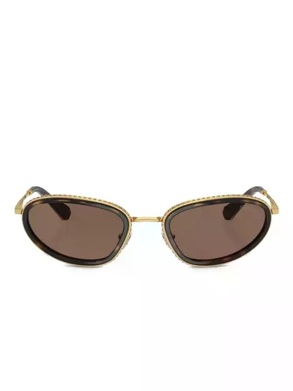 SWAROVSKI Embellished Oval-frame Sunglasses