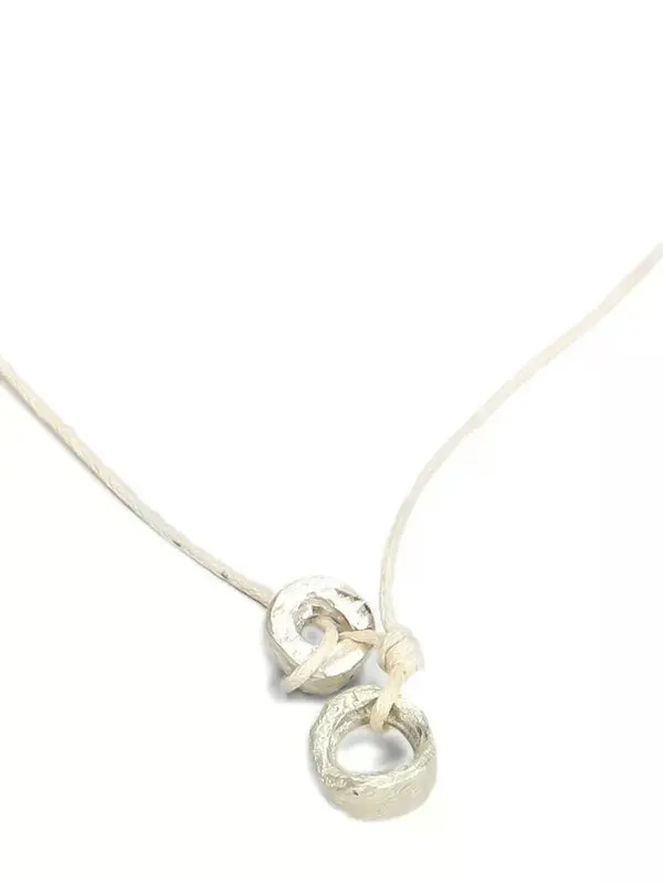 PAURA Hammered Effect Ring Pendant Necklace