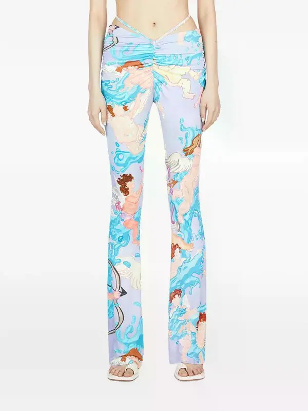 MARCO RAMBALDI Graphic Print Trousers - Blue