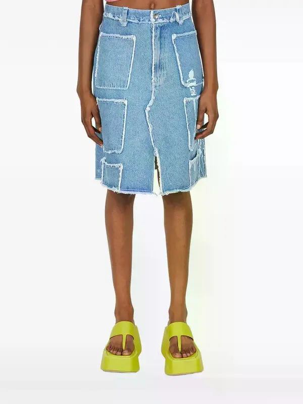 LOURDES Frayed Midi Skirt