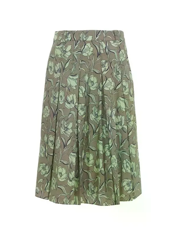 3.1 Phillip Lim Floral Print Pleated Midi Skirt - Neutrals
