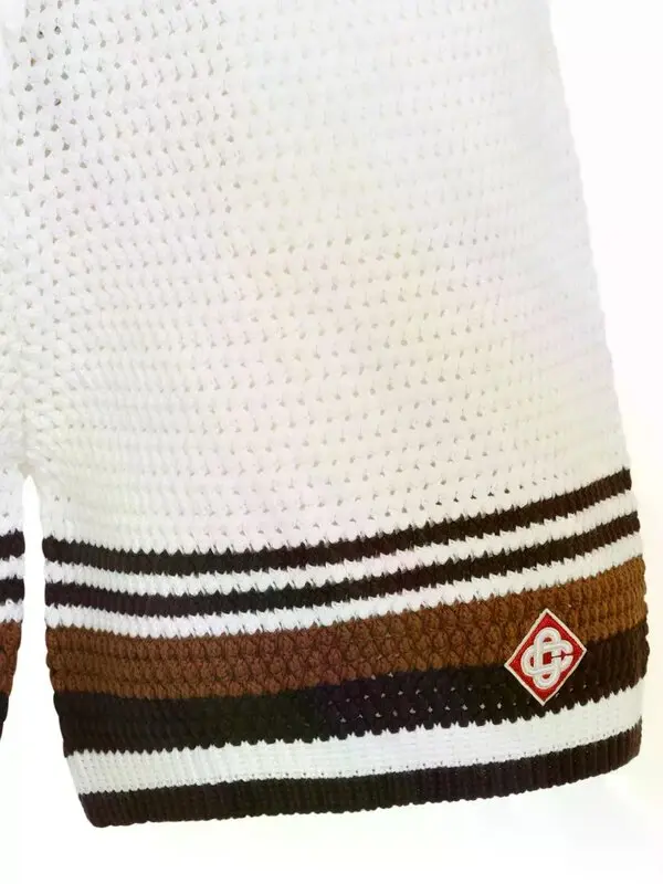Casablanca Cotton Striped Bermuda Shorts - White