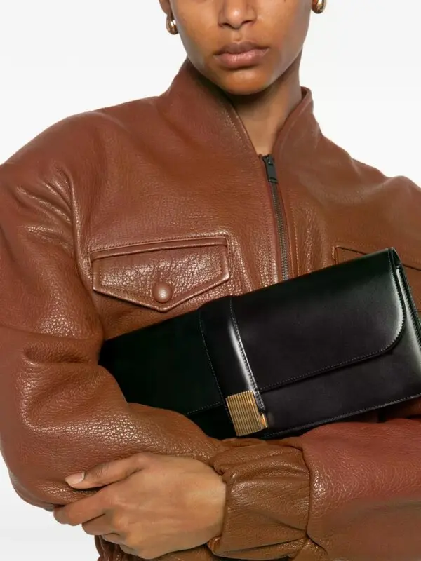 Khaite Blake Leather Clutch Bag - Black
