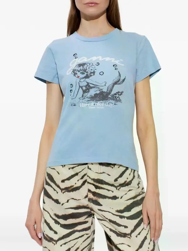 GANNI Graphic Print T-shirt