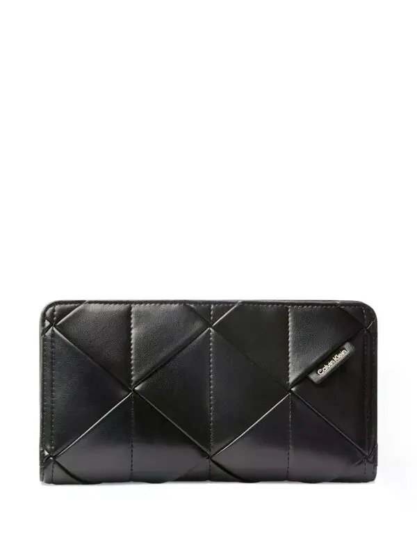 Calvin Klein Quilted Logo-plaque Wallet - Black
