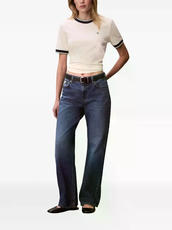 Calvin Klein Embroidered Striped Trim T-shirt