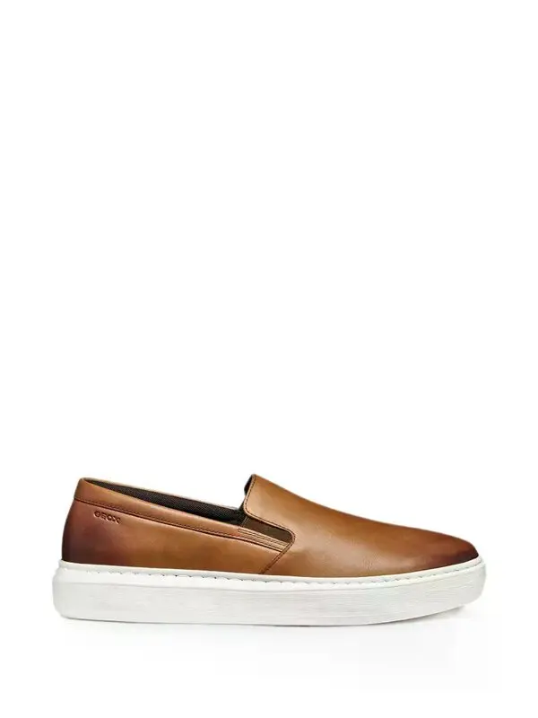 Geox Leather Slip-on Sneakers - Brown