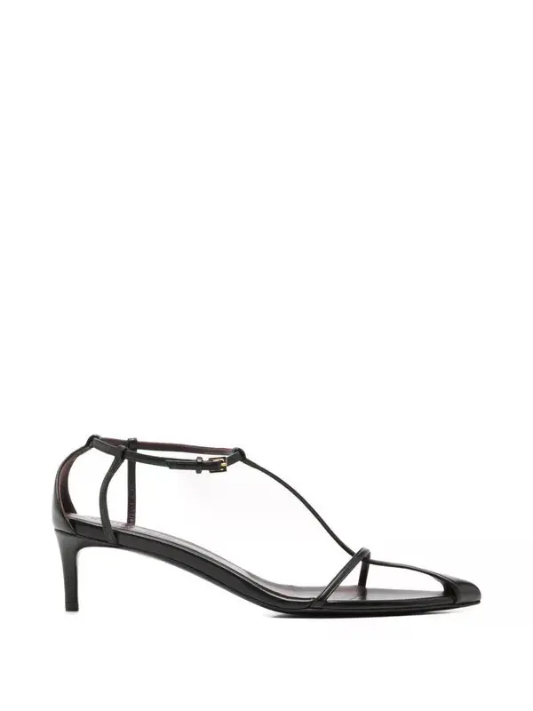 Khaite Bella T-bar Heeled Sandals - Black