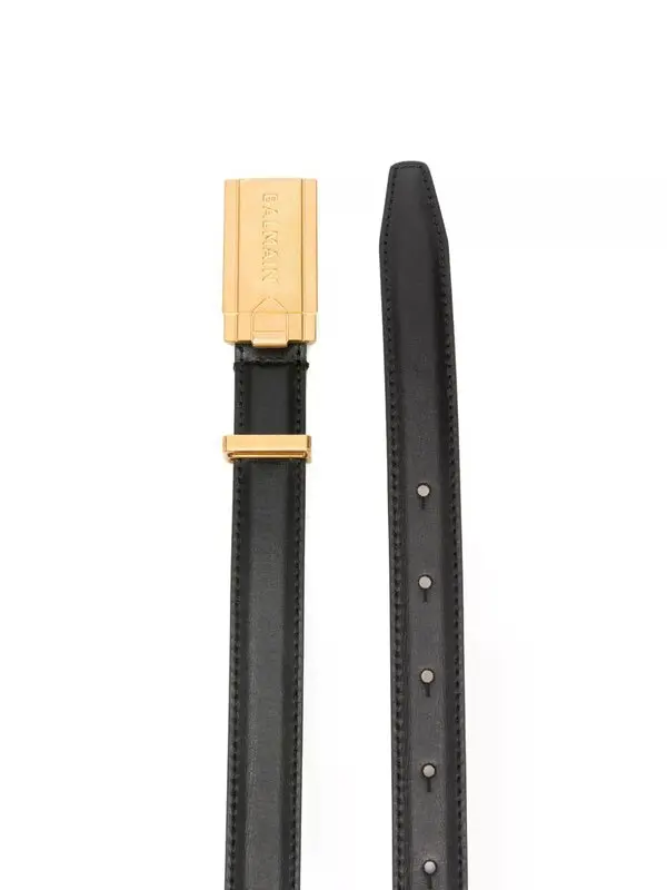 Balmain Logo-plaque Leather Belt