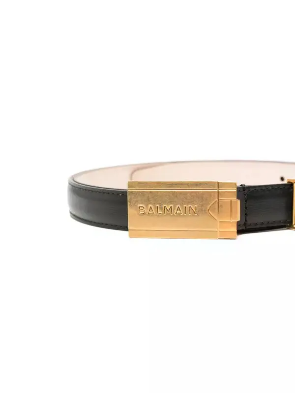 Balmain Logo-plaque Leather Belt