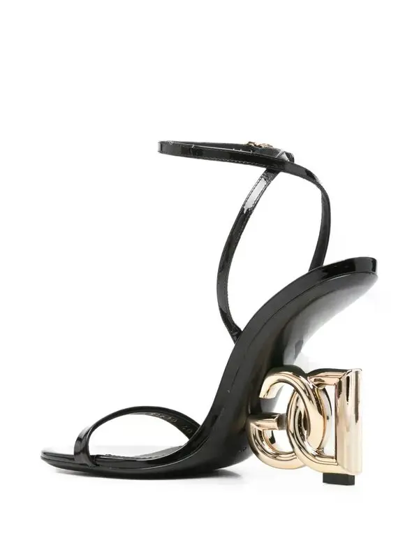 Dolce & Gabbana Patent Leather Heeled Sandals - Black