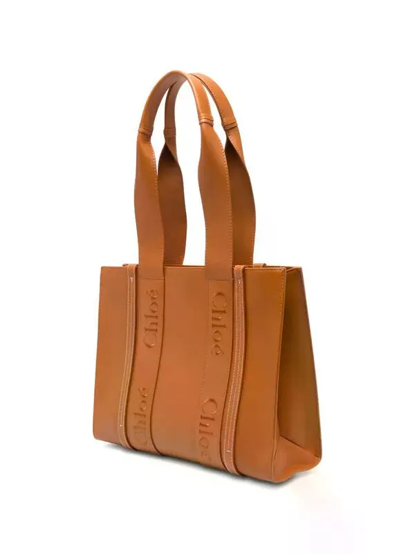 Chloé Medium Woody Leather Tote Bag