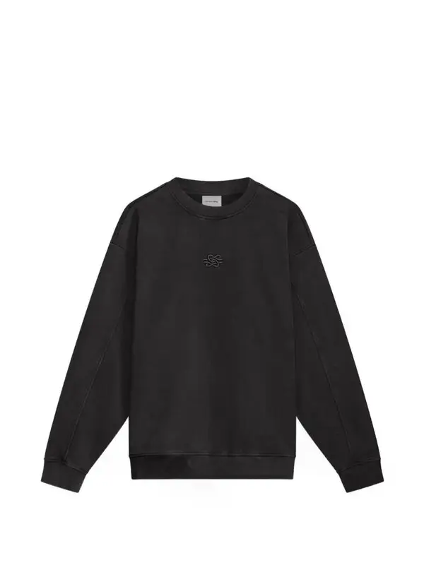 Filling Pieces Logo Embroidered Crew Neck Sweater - Black