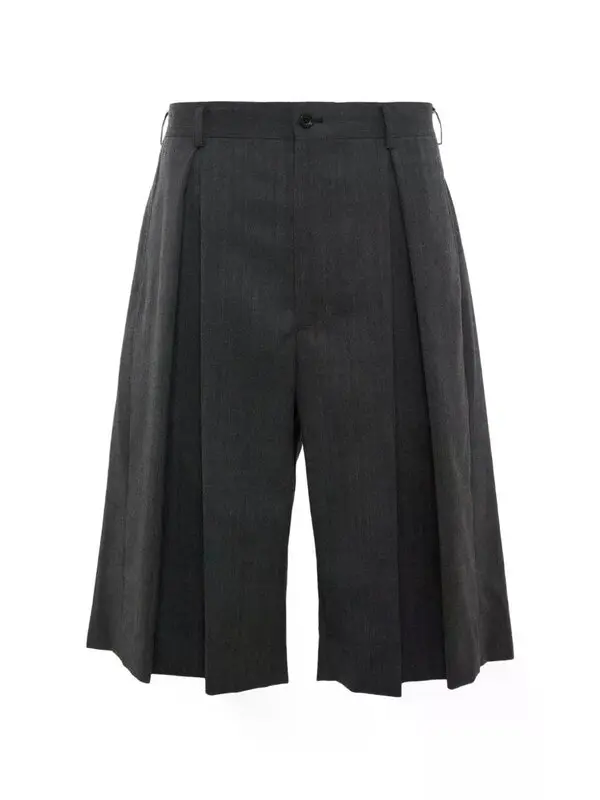 Comme Des Garçons Pleated Wide-leg Shorts - Grey