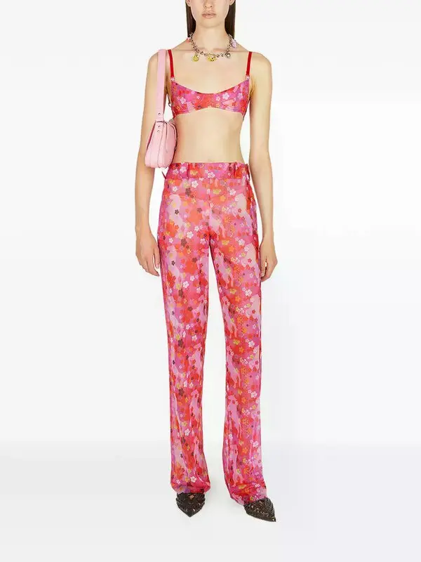 LOUISE LYNGH BJERREGAARD Floral Print High-waisted Trousers