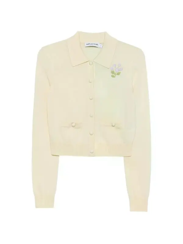 SELF-PORTRAIT Floral Embroidered Button-up Cardigan