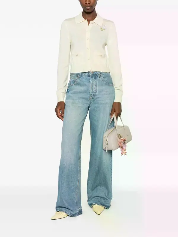 SELF-PORTRAIT Floral Embroidered Button-up Cardigan