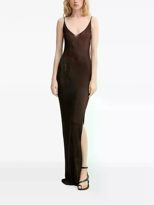 GESTUZ Ribbed-knit Maxi Dress With Side Slit