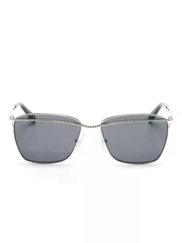 SWAROVSKI Crystal-embellished Rectangle-frame Sunglasses