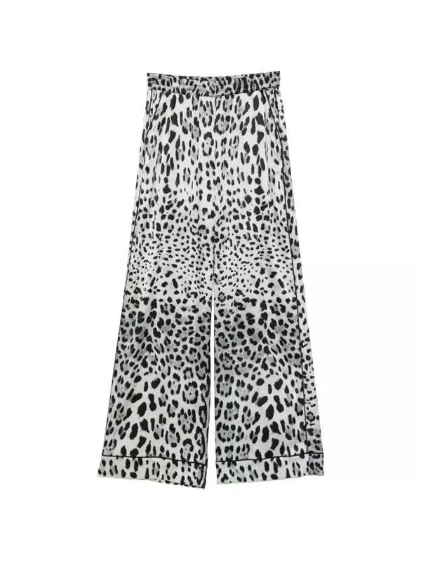 Dolce & Gabbana Leopard-print Silk Satin Palazzo Pants