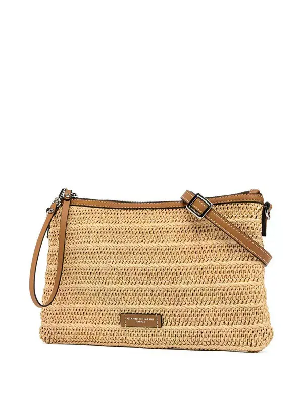 MARCELLA CLUB Woven Design Leather Trim Clutch Bag