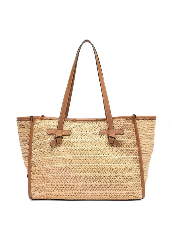 MARCELLA CLUB Woven Tote Bag With Leather Trim