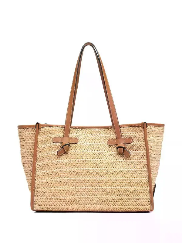 MARCELLA CLUB Woven Tote Bag With Leather Trim