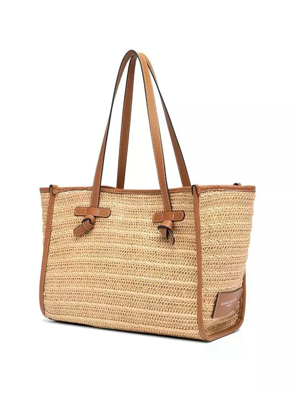 MARCELLA CLUB Woven Tote Bag With Leather Trim