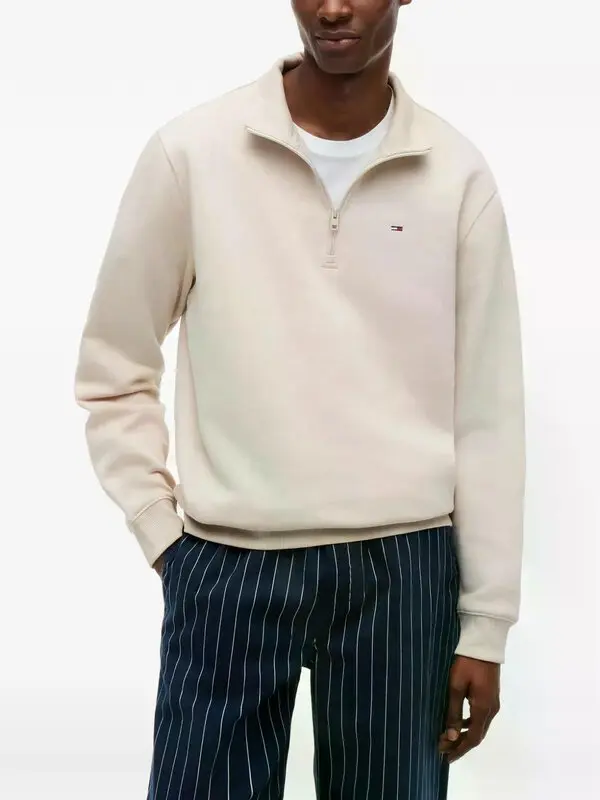 Tommy Hilfiger Quarter-zip Logo-embroidered Sweatshirt