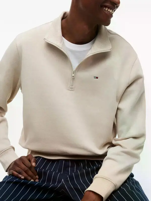 Tommy Hilfiger Quarter-zip Logo-embroidered Sweatshirt
