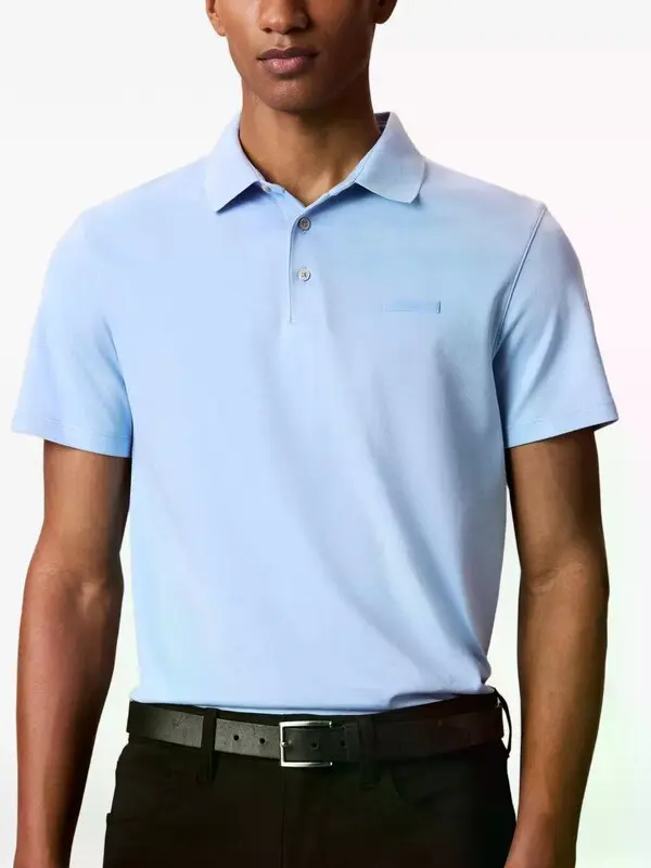 Calvin Klein Logo-plaque Polo Shirt - Blue