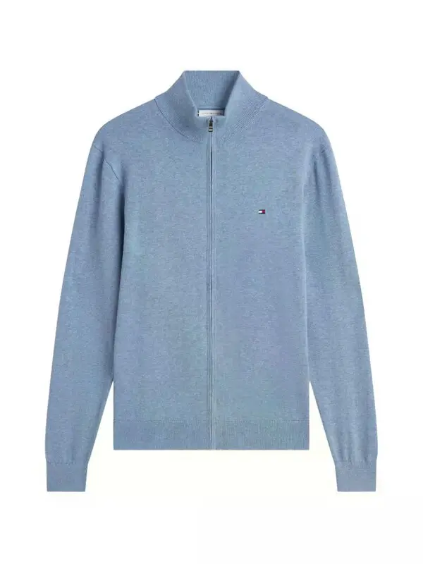 Tommy Hilfiger Logo Embroidered Zip-up Cardigan