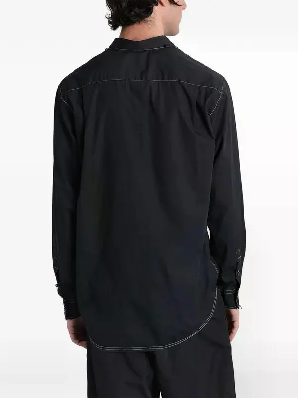 PAURA Talete Contrast-stitch Raw-edge Shirt