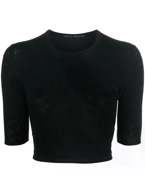 Rabanne Monogram Pattern Crop Top