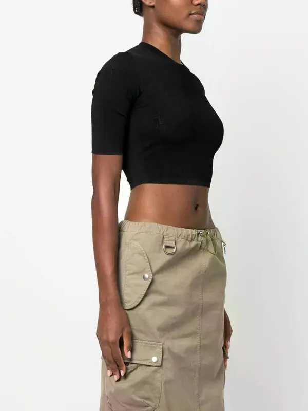 Rabanne Monogram Pattern Crop Top