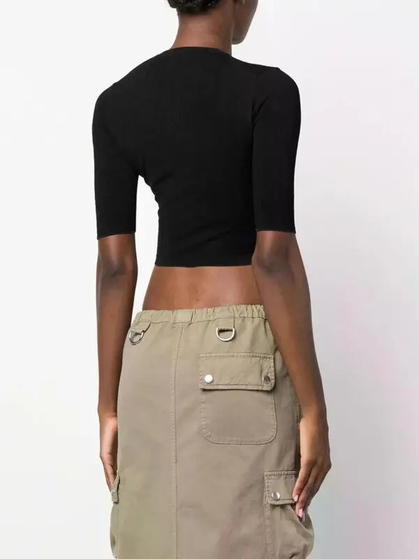 Rabanne Monogram Pattern Crop Top