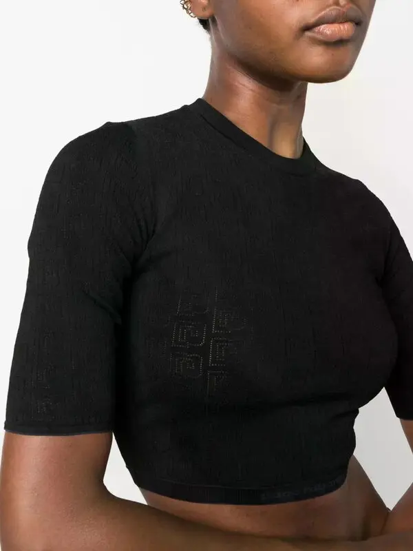 Rabanne Monogram Pattern Crop Top