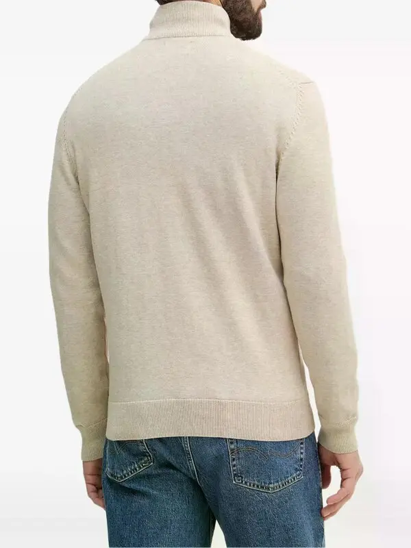 Gant Zip-up Embroidered Logo Sweater