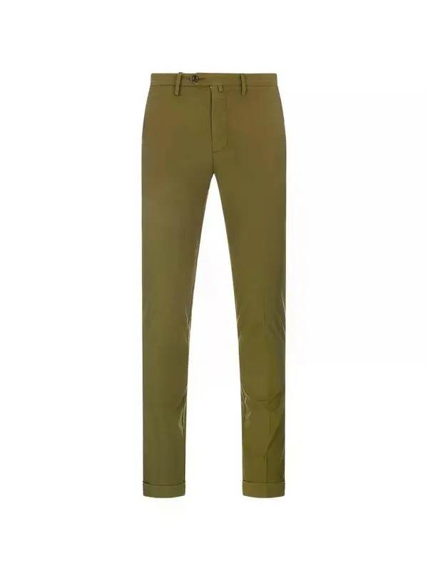 B SETTECENTO Pressed Crease Turn-up Trousers