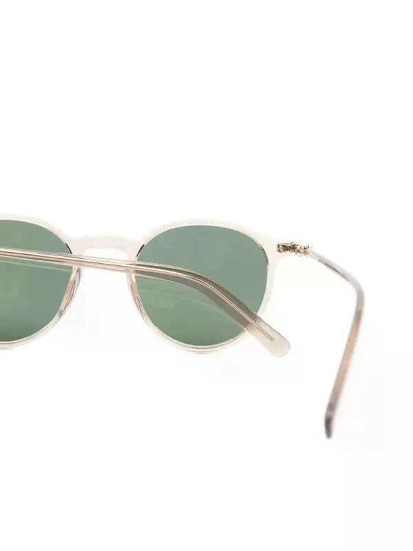 Montblanc Round Frame Logo Detail Sunglasses - Neutrals