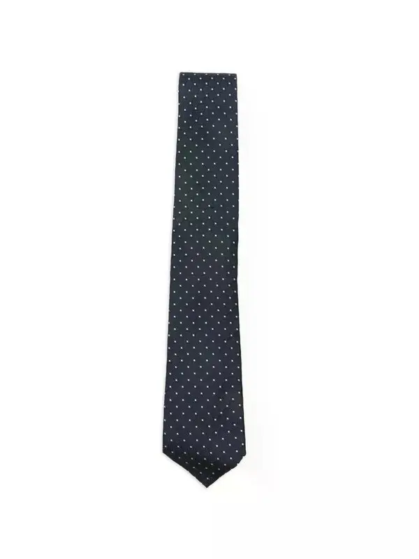 DELL'OGLIO Martin Geometric-jacquard Tie - Blue