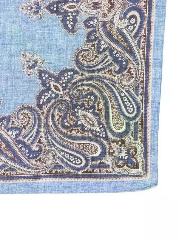 DELL'OGLIO Paisley-print Scarf - Blue
