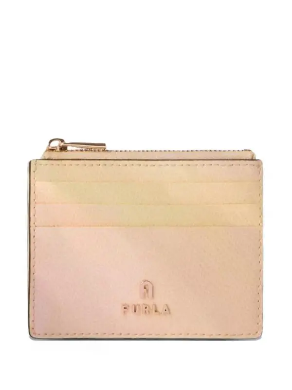 Furla S Camelia Textured-leather Card Case - Neutrals