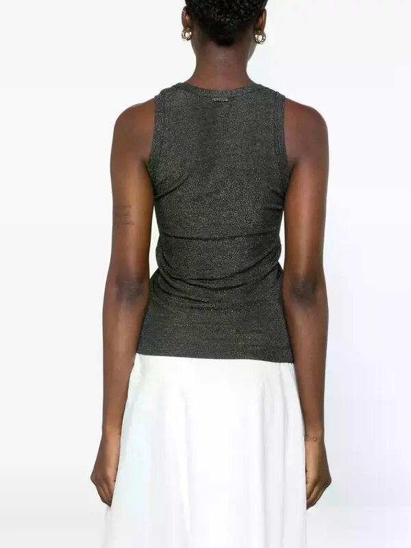 Brunello Cucinelli Metallic Ribbed Sleeveless Top