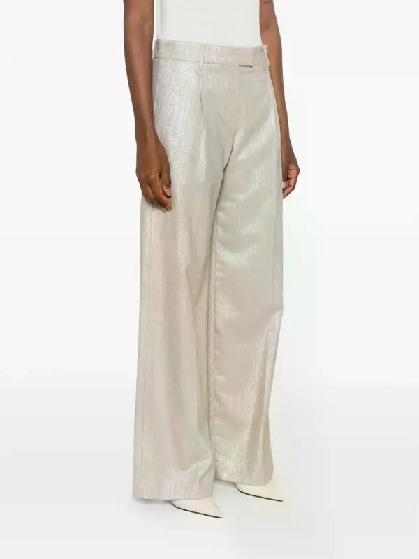 Brunello Cucinelli Shimmer Effect Pleated Trousers
